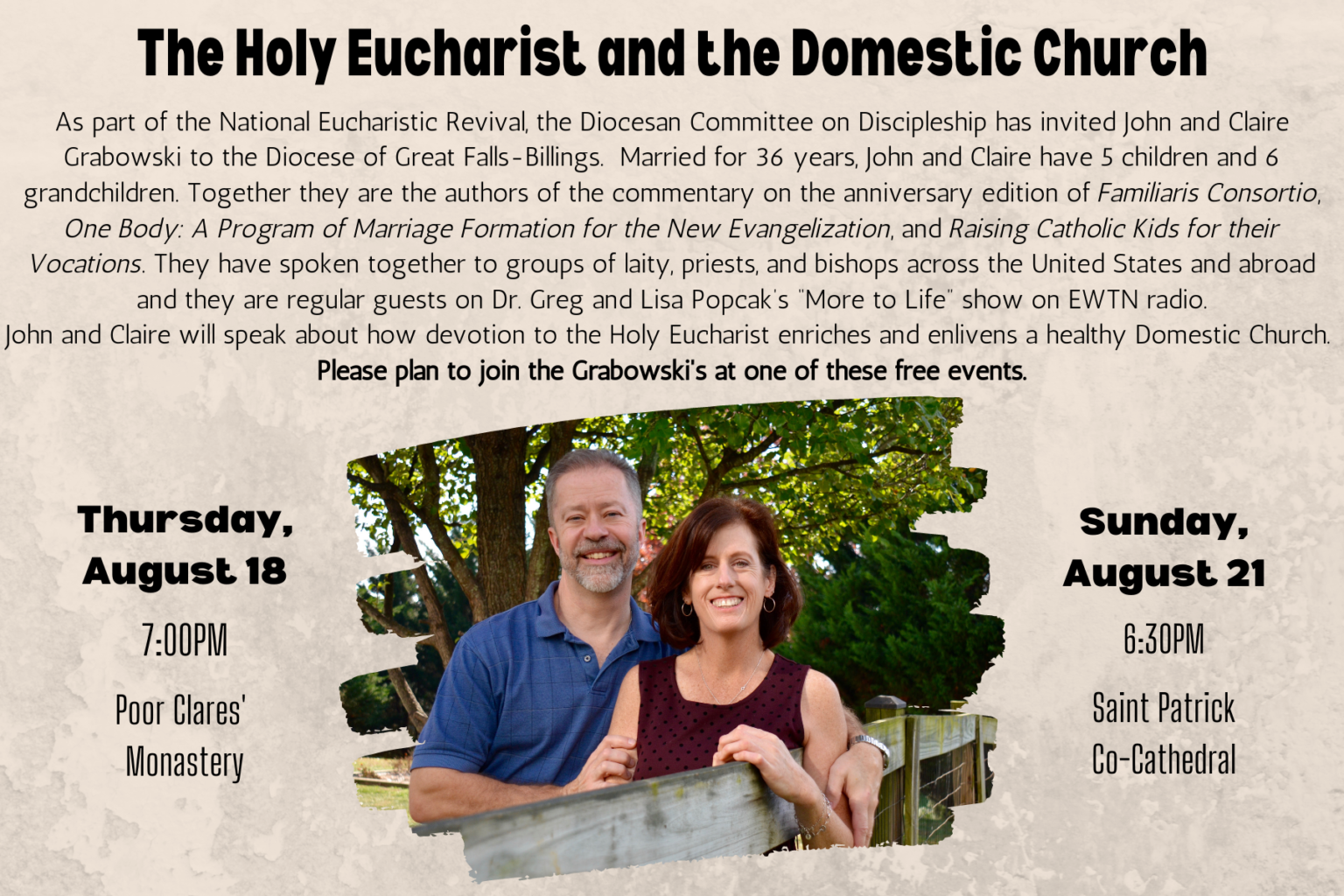 Dr. John and Claire Grabowski - The Diocese of Great Falls-Billings